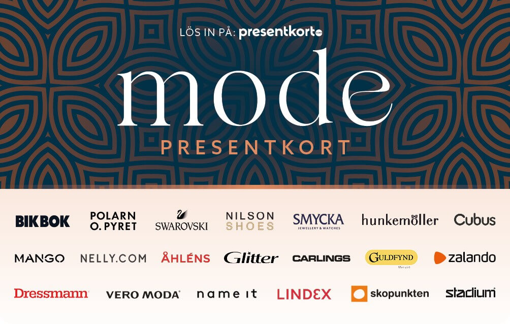 Mode presentkort | Köp online på Presentkort.com
